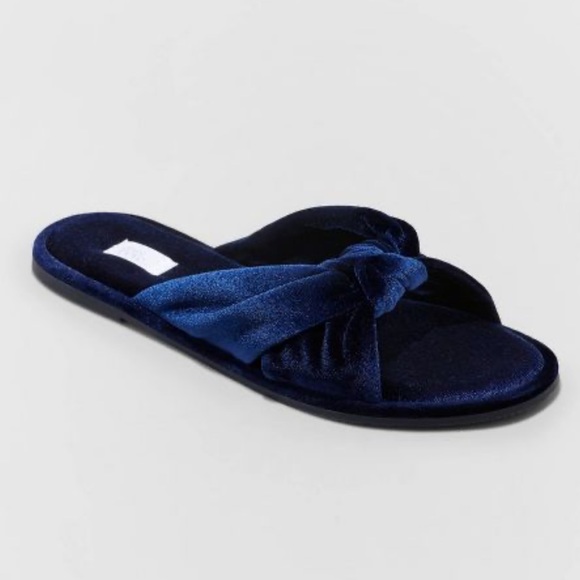 stars above | Shoes | Nwt Stars Above Blue Velvet Knot Slippers Xl ...